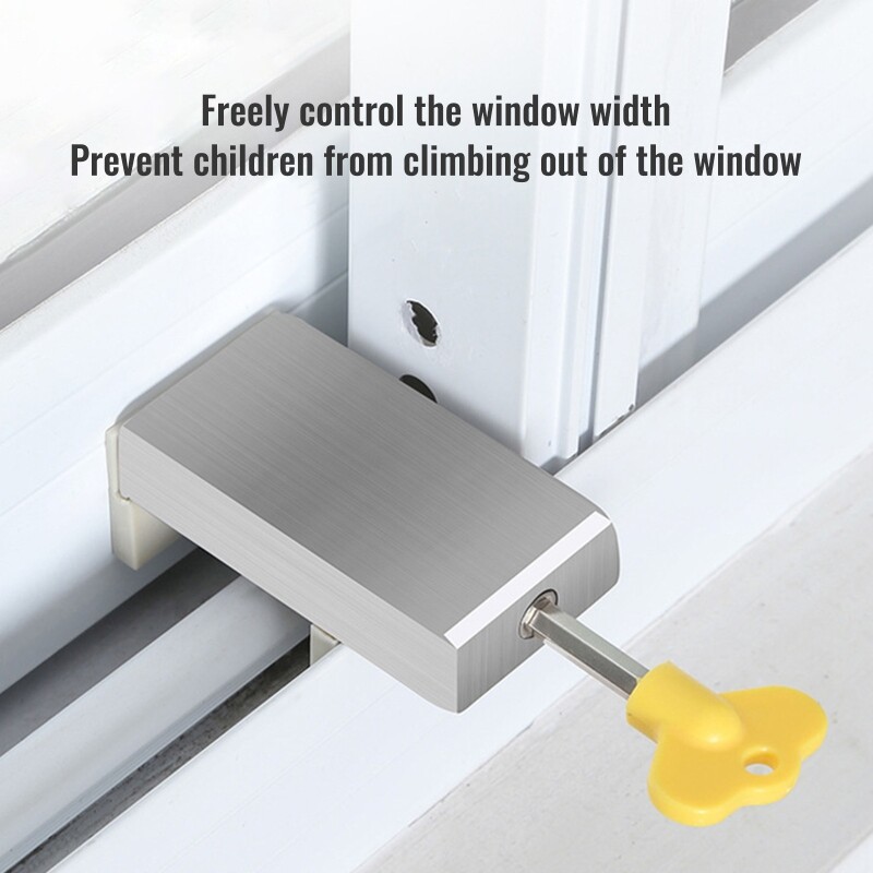 2x Adjustable Window Security Locks Sliding Sash Stopper Child Safety ...