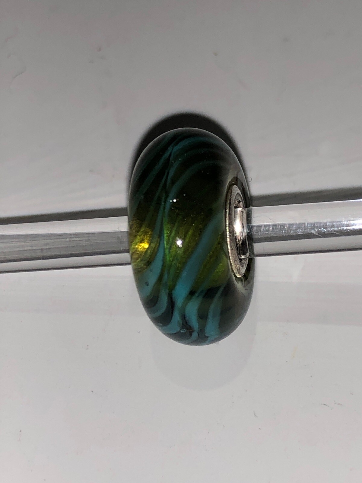 Authentic Trollbeads Unique Glass Brand New Charms Blue Green Feather ...