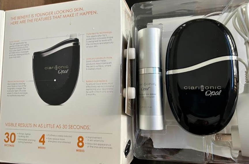 CLARISONIC OPAL SONIC SKIN INFUSION SET-Device, Serum, 2 Tips,Charger ...