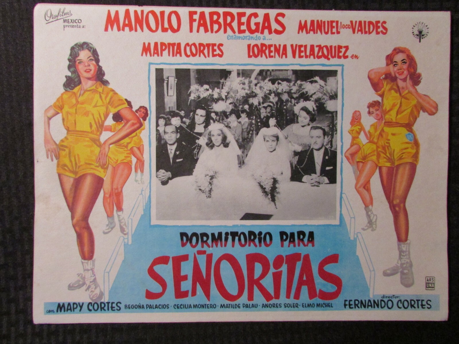 1960 DORMITORIO PARA SENORITAS Mexican Lobby Card #2 VG+ Mapita Cortés ...