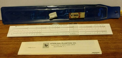 VINTAGE 10" STERLING SLIDE RULE NO. 584 WITH INSTRUCTIONS AND CASE | eBay