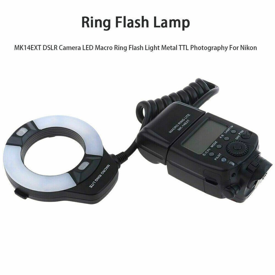 Meike MK-14EXT i-TTL LED Macro Ring Light Flash Speedlite Canon Nikon ...