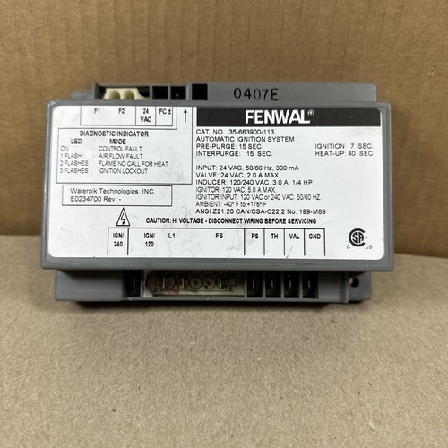 TESTED 🔥 FENWAL 35-663900-113 Automatic Ignition System E0234700. (H13 ...