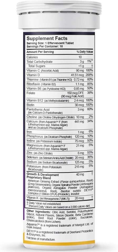 NuBest Tall Fizzy for Kid Age 4+ with Probiotic, Calcium, Vitamin ...