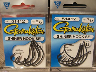 2 Packs Gamakatsu 51412 Shiner Fish Hooks SE Size 2/0 | eBay
