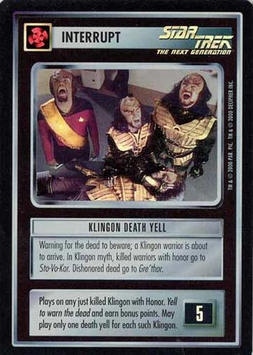 Star Trek CCG Reflections Klingon Death Yell Very Rare Foil VRF | eBay