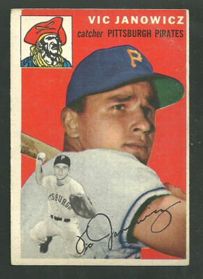 1954 Topps #16 Vic Janowicz Vintage Baseball Card MLB Pittsburgh ...