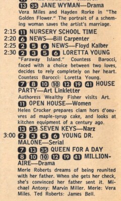 1962 TV AD / COOK HELEN CROCKER MAKES CLAM HORS D'OEUVRES on OPEN HOUSE ...