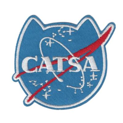 CATSA LEAF IRON ON PATCH 3" Fun Funny Cat Shape Nasa Space Embroidered ...