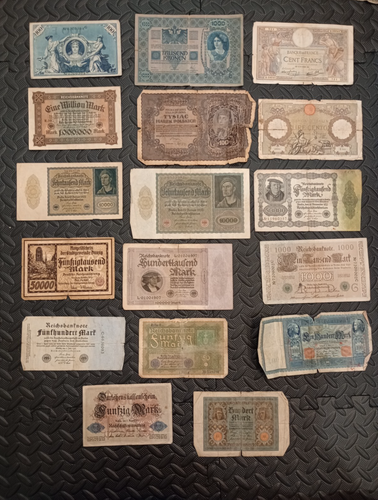 Lot of 17 Assorted Vintage Foreign Banknotes Mixed Paper World Currency ...