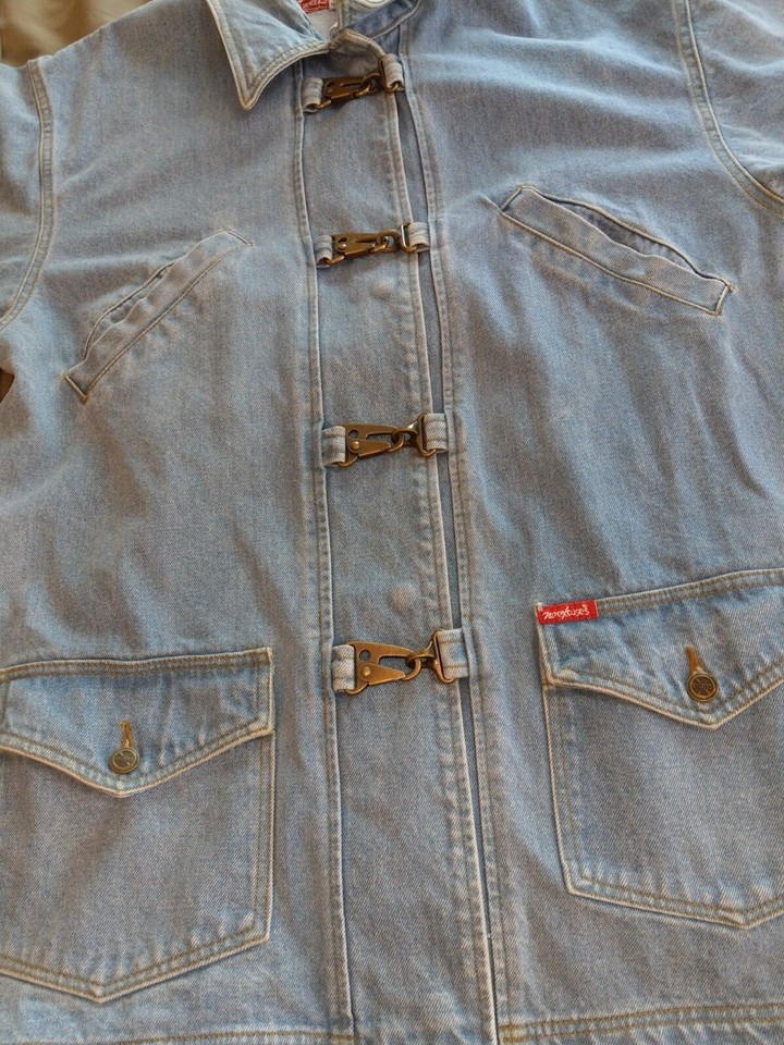 No Excuses Sexy Jeans Wear Tough Large Denim Jean Jacket Snaps Clasps ...