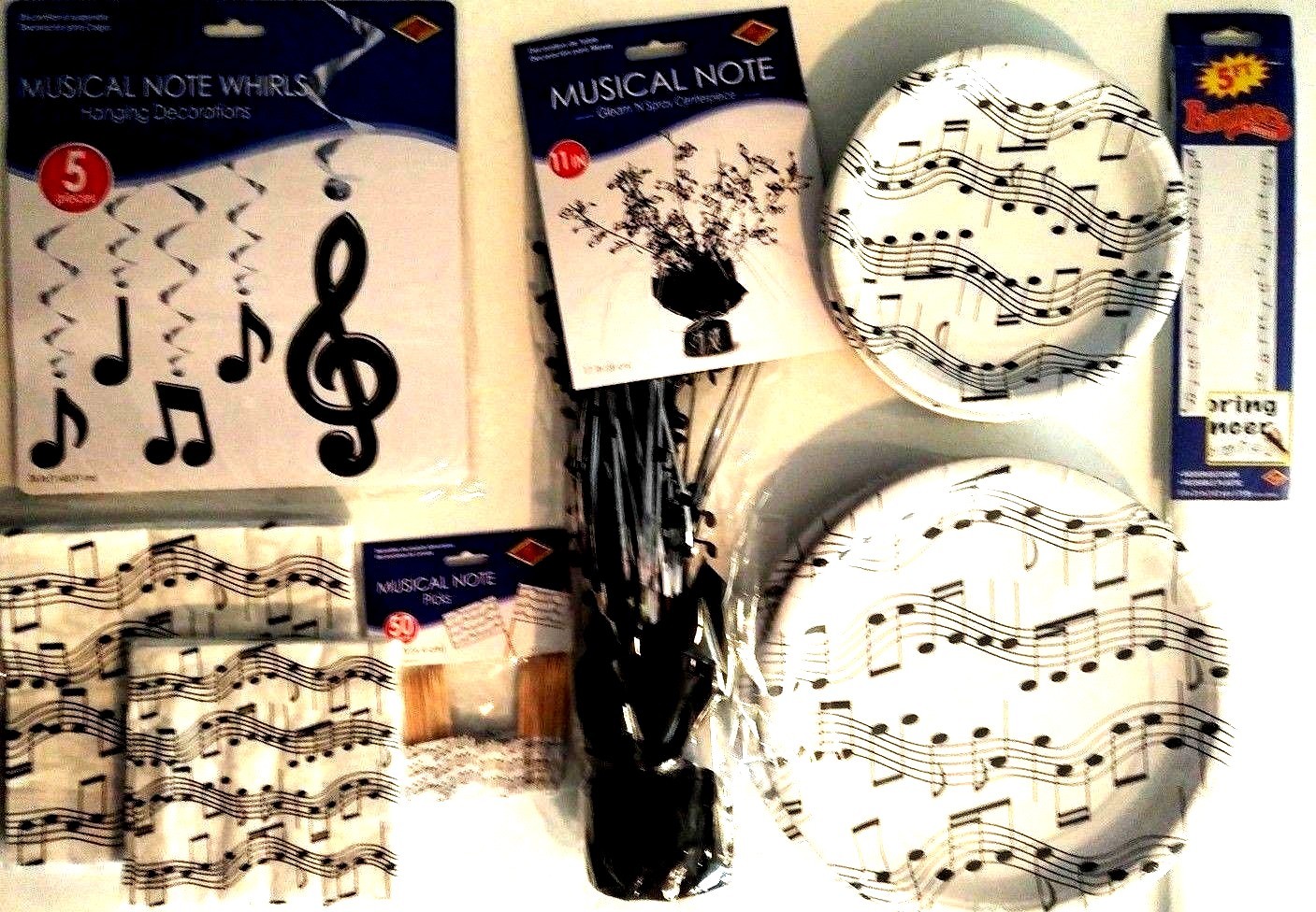 MUSICAL NOTES Birthday Party Supply SUPER Kit w/Sign Banner,Centerpiece ...