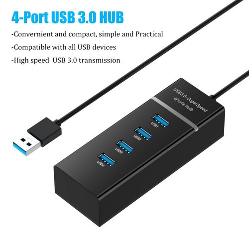 USB 3.0 Hub Data Sync Adapter 4 Ports Splitter Expander For Computer ...