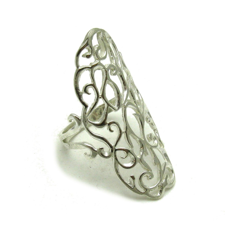 Stylish Long Sterling Silver Ring Solid 925 Perfect Quality Handmade | eBay