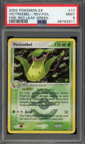 2004 PSA 9 Graded Pokemon 17/112 Victreebel Reverse Holo EX Fire Red ...