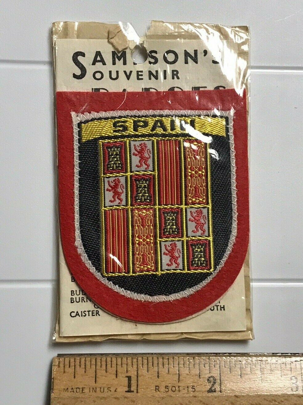 NIP Spain Spanish Crest Coat of Arms Crest Sampson's Woven Red Felt ...