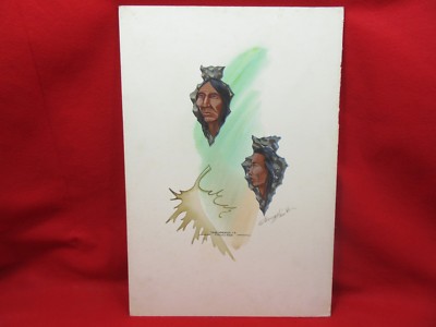 Original 1985-Jonny-Hawk-Native-American-Water-Color-Painting | eBay