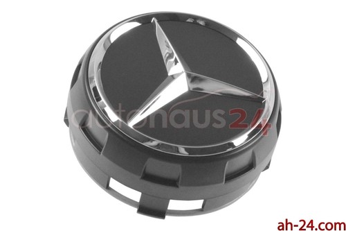 Mercedes-Benz 0004000900 Raised 1 One Black Center Cap w/ Chrome Star ...