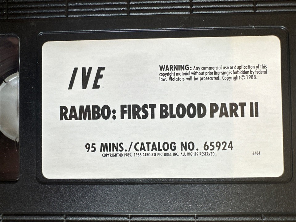 Rambo VHS Lot - First Blood - Rambo II - Rambo III - Stallone - Carolco ...