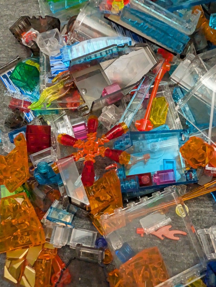 1/2 LB LEGO Translucent Clear Bulk Lot Random Pieces Parts Mix ...