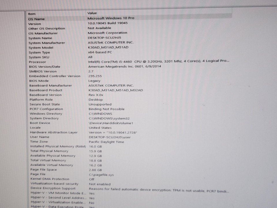 Asus M32 Series Core i5-4460 3.20GHz 16GB 1TB SSD Win 10 Nvidia GeForce ...