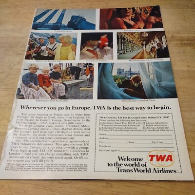 1975 TWA Trans World Airlines Magazine Ad | eBay