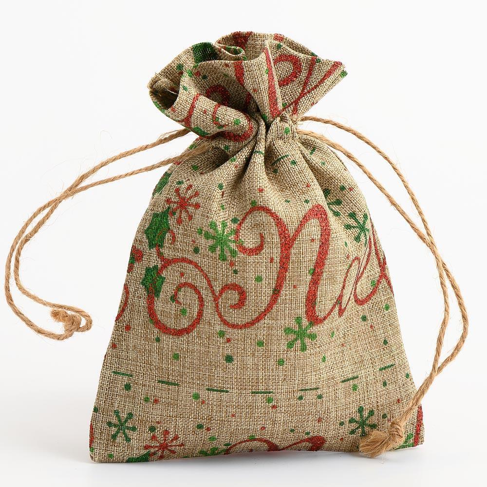 Hessian Drawstring Gift Bags Fabric Linen Christmas Pouch Wedding x1 x2 ...