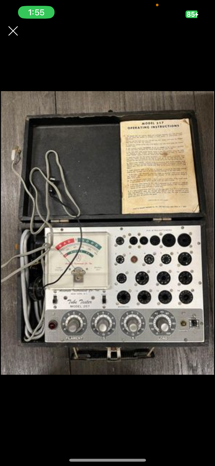 1960’s Accurate Instrument Tube Tester Model 257 W/Box. -Untested AS IS ...