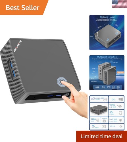 KN1 Mini PC with Touchpad: 4K Dual Display, 8GB RAM, Perfect for Work ...