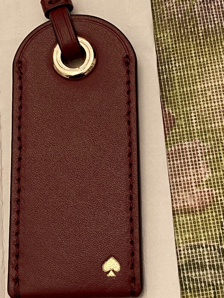 Kate Spade NY Handbag Hang Tag Metal Spade Differ Color Leather Straps ...