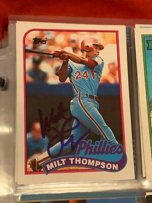 MILT THOMPSON AUTOGRAPHED SIGNED 1989 TOPPS CARD PHILLIES COA | eBay