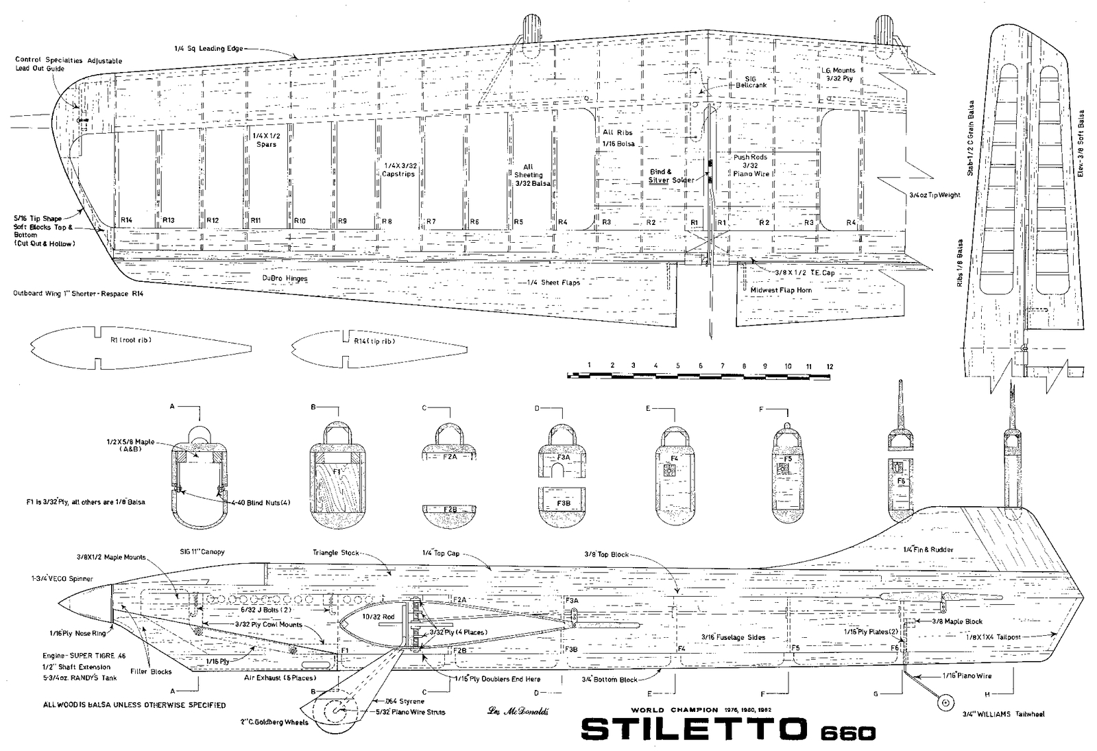 STILETTO 660 classic control line stunt plans | eBay UK