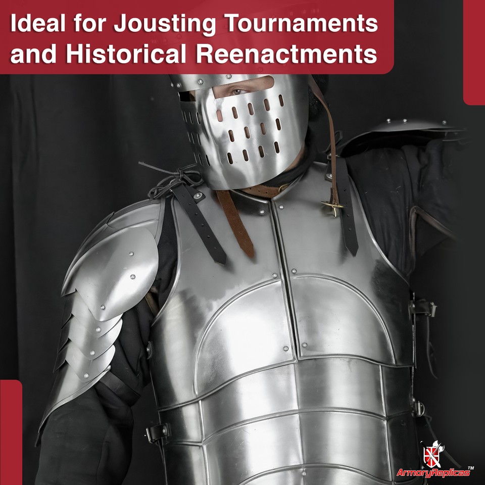 Medieval Steel Spaulder Pauldron 18G Armor Set for Reenactment Cosplay ...