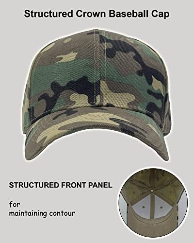 Structured Baseball Cap with Adjustable Closure - 1pc Camo Woodland | eBay