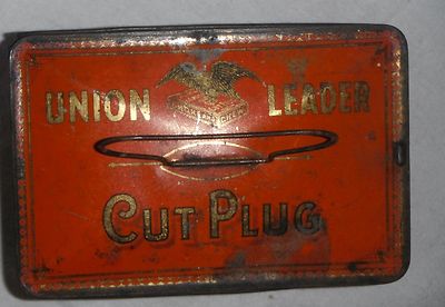 VINTAGE UNION LEADER LARGE TOBACCO TIN LUNCH BOX | eBay