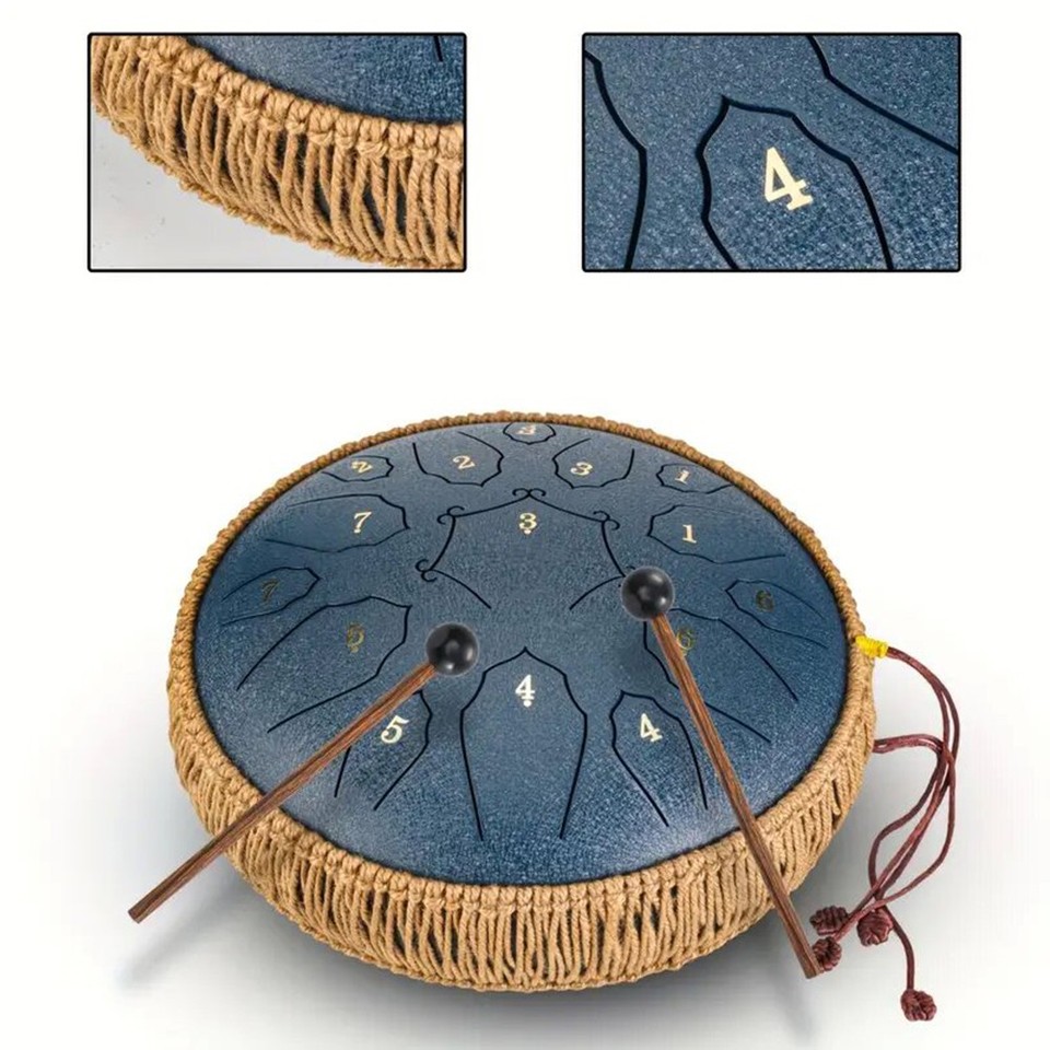 Steel Tongue Drum 15 Notes 12 Inch D-Key Panda Balmy Drum Percussion ...