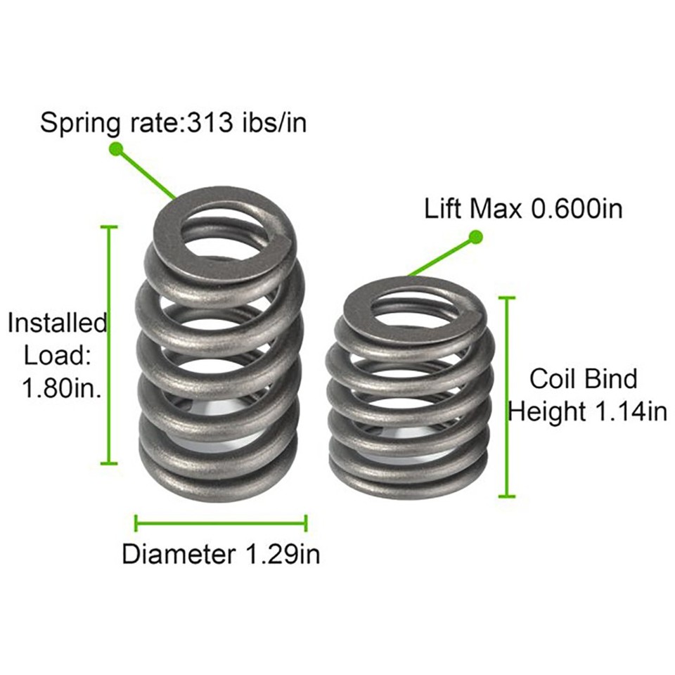 Pac Racing Springs Valve Spring, 1200 Series, Ovate Beehive Spring, LS ...