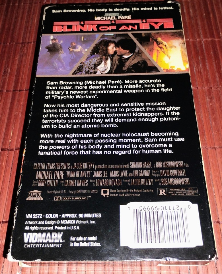 MICHAEL PARE 90s DUO~2 SP VHS~INTO THE SUN & BLINK OF AN EYE~VIDMARK ...