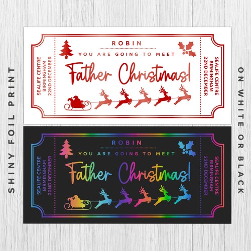 Personalised Meet Father Christmas Santa Surprise Foiled Voucher Gift ...
