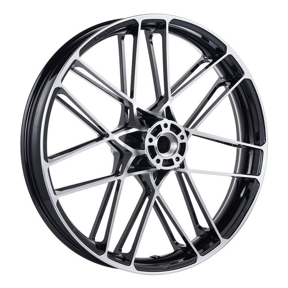 Sleek Double-Spoke Wheel 21 inch Black CNC Contrast Front Wheels Fits ...