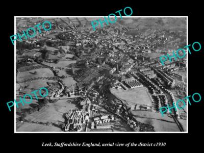 OLD 8x6 HISTORIC PHOTO LEEK STAFFORDSHIRE ENGLAND AERIAL VIEW DISTRICT ...