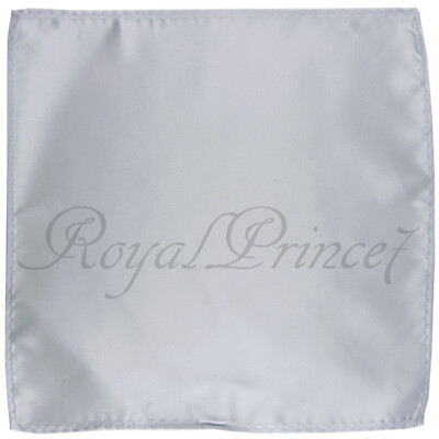 Light SILVER Microfiber Solid Handkerchief Pocket Square Hanky Wedding ...
