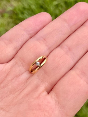 Double Hoop 14k Solid Gold Belly Button Ring Navel Clicker Piercing ...