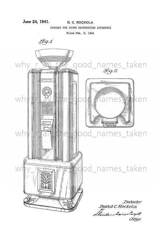 United States PATENT : 1941 D.C. ROCKOLA JUKEBOX - A4 Printed Repro Art ...