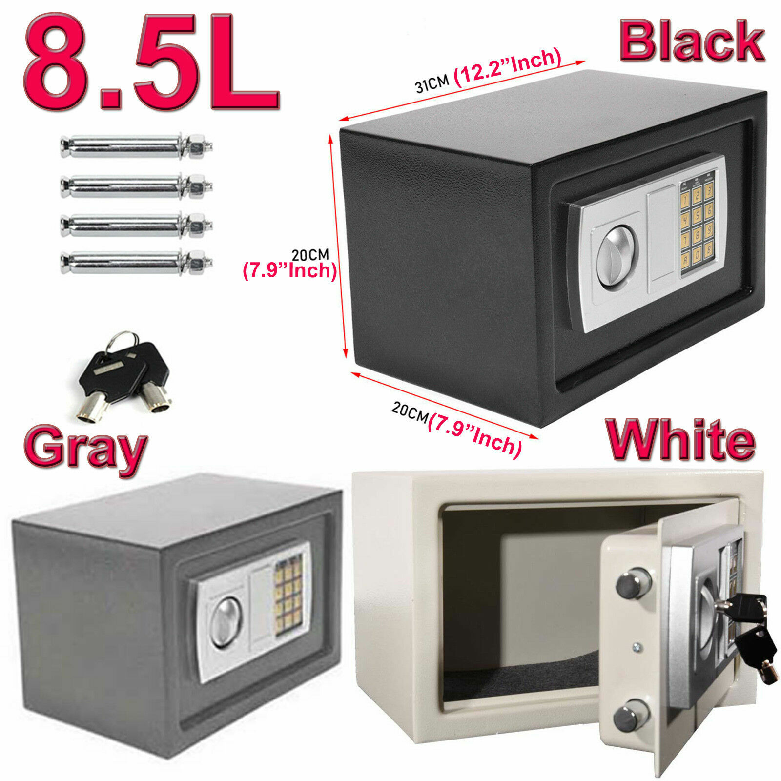 Electronic Password Security Safe Money Cash Deposit Box Office Home ...