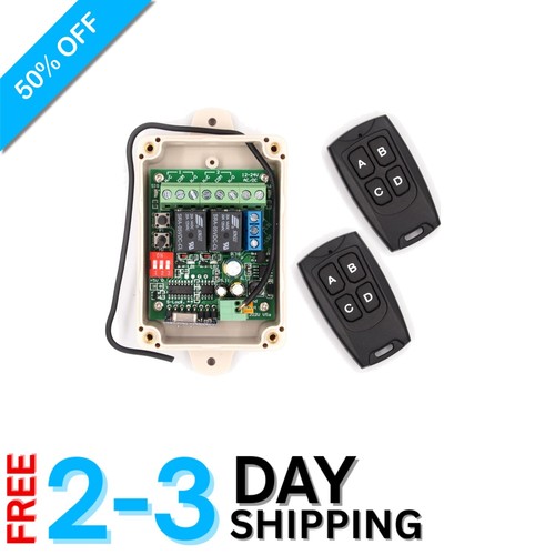 Secure 12V-24V Wireless RF Remote Control Relay - Dual Channel Receiver ...