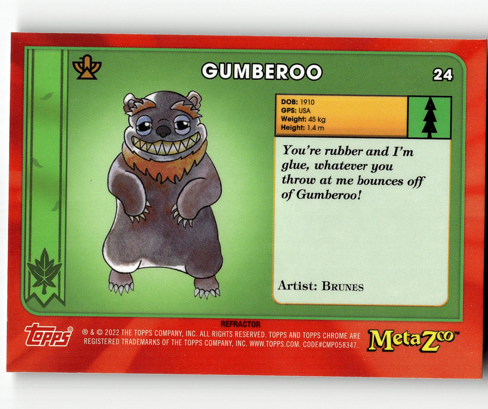 Refractor - MetaZoo Gumberoo Topps Chrome Series 0 #24 Bronze | eBay