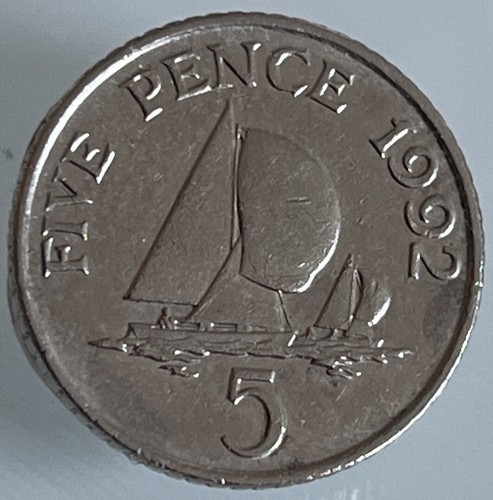 1992 Guernsey 5p Five Pence Coin - Sailing boats, 2 yachts | eBay UK