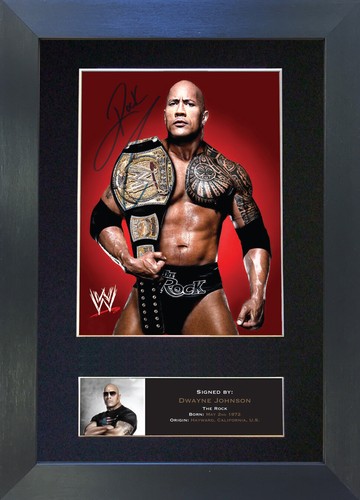 DWAYNE "THE ROCK" JOHNSON Signed Mounted Reproduction Autograph Photo ...