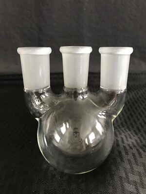Q-GLASS 300mL 3-Neck Glass Vertical 24/40 Joints Round Bottom Flask | eBay